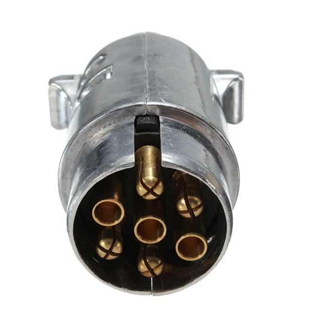 7 PIN PLUG Round Male Metal Caravan Trailer Truck Ute Automotive Parts ...