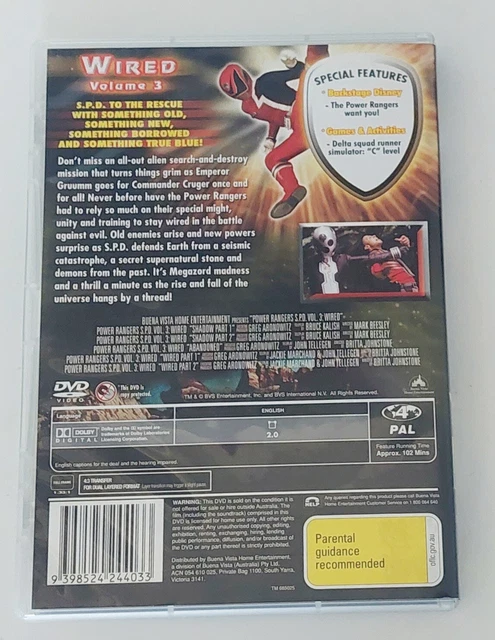 POWER RANGERS SPD Wired Volume 3 Good Condition DVD REGION 4 PAL £3.70 ...