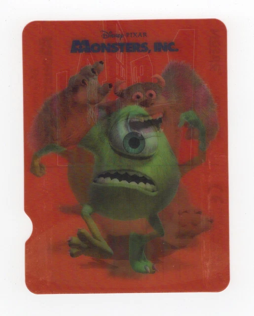 DISNEY PIXAR MONSTERS Inc. Nestle Lenticular holographic Sully & Mike ...