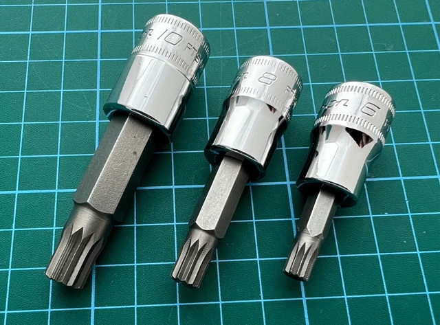 UNUSED SNAP ON tools usa 6mm 8mm 10mm triple square sockets 3/8" drive ...