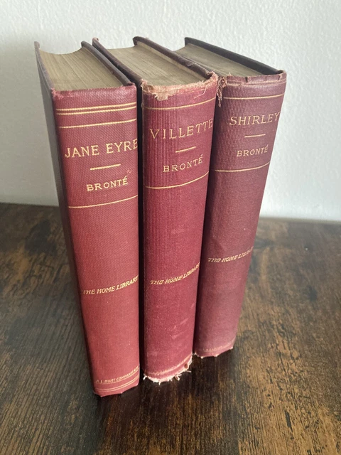 CHARLOTTE BRONTE SET with Jane Eyre, Shirley, Villette ca. 1900 A. L ...