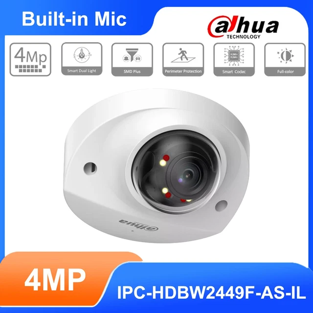 DAHUA IPC-HDBW2449F-AS-IL 4MP Dome WizSense Network Camera SMD Plus Full Color EUR 110,66 ...
