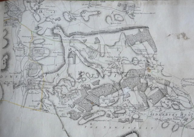ORIGINAL JOHN ANDREWS & Andrew Dury Map Section :-1 Donhead, Semley ...