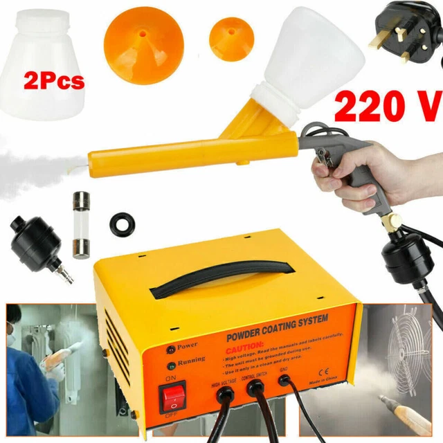 PORTABLE 1/4& NPT Electrostatic Spray Powder Coating Gun Paint System ...