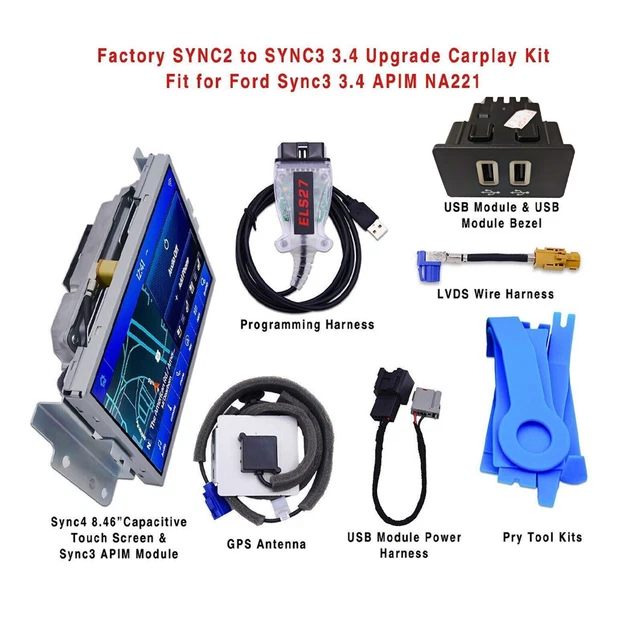FIT FOR FORD Sync3 APIM Module Carplay Factory SYNC 2 to SYNC 3 3.4 ...