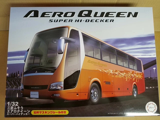 FUJIMI MITSUBISHI FUSO Aero Queen Super Hi-Decker Touristen Bus 1/32 Modell Set EUR 157,02 ...