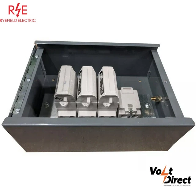 3 WAY RYEFIELD Board with 3x100A Fuse Units, 3 Way Distribution Board £ ...