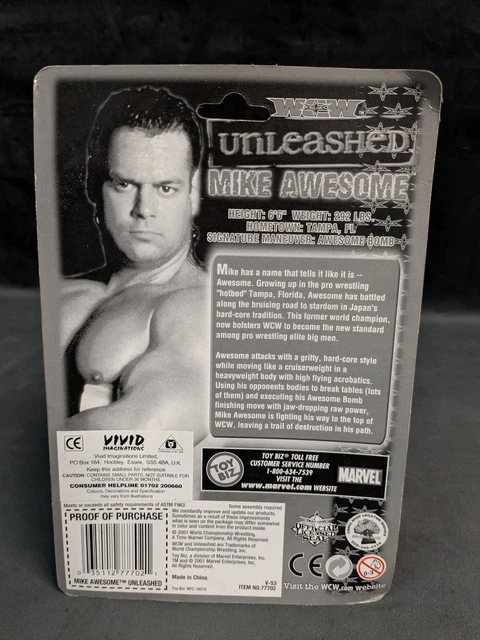 WCW UNLEASHED MIKE Awesome Wrestling Action Figure 2001 Collectible £12 ...