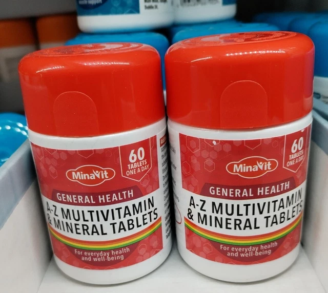 MINAVIT A-Z MULTIVITAMINS 60 Tablets x Pack of 2 £8.99 - PicClick UK