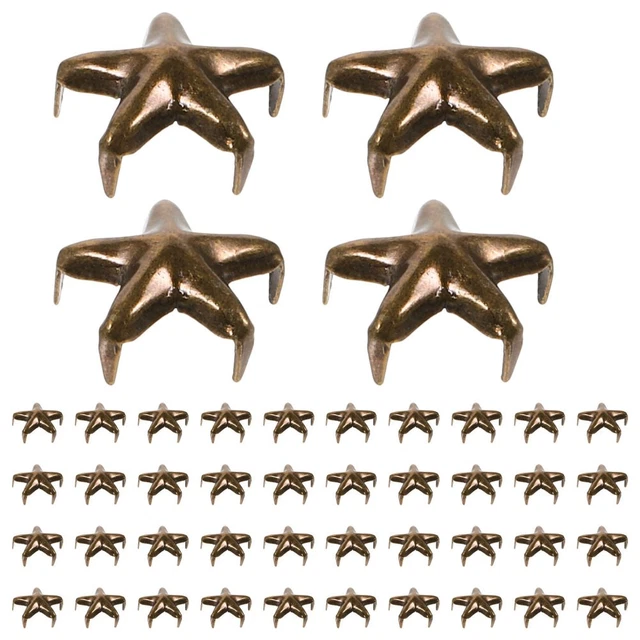 100PCS DIY LEATHERCRAFT Star Rivets Metal Studs Rivets Decorative ...