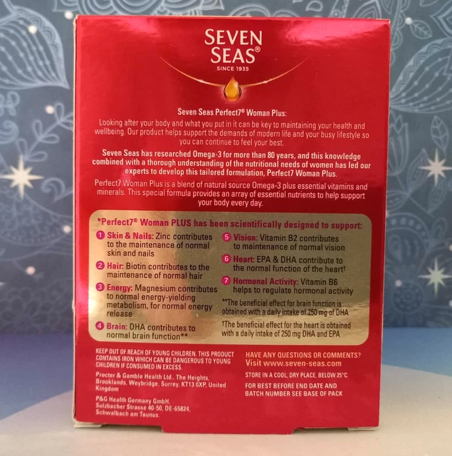 2X SEVEN SEAS Perfect7 Woman Plus Health & Vitality Duo Packs 60 Caps ...