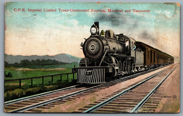 POSTCARD C1909 CPR Imperial Limited Trans Continental Express Montreal ...