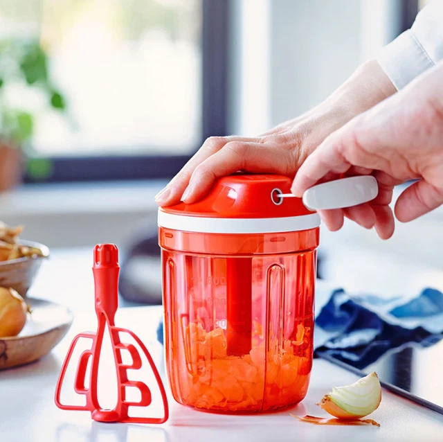 TUPPERWARE TALL SUPERSONIC Chopper System Mix fouet Chop Prep / rouge 3 ...