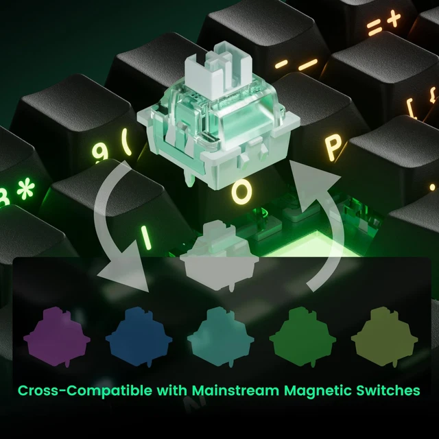 MONSGEEK FUN60 PRO Rapid Trigger ABS Plastic, Shine-through SP Black ...