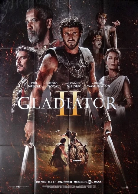 GLADIATOR 2-AFFICHE CINÉMA Pliée 120x 160 cm [Ridley Scott / Denzel Washington] EUR 12,00 ...