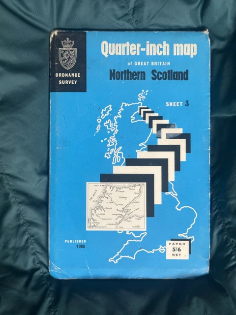 VINTAGE OS ORDNANCE Survey Quarter Inch Map, Northern Scotland Sheet 3 ...