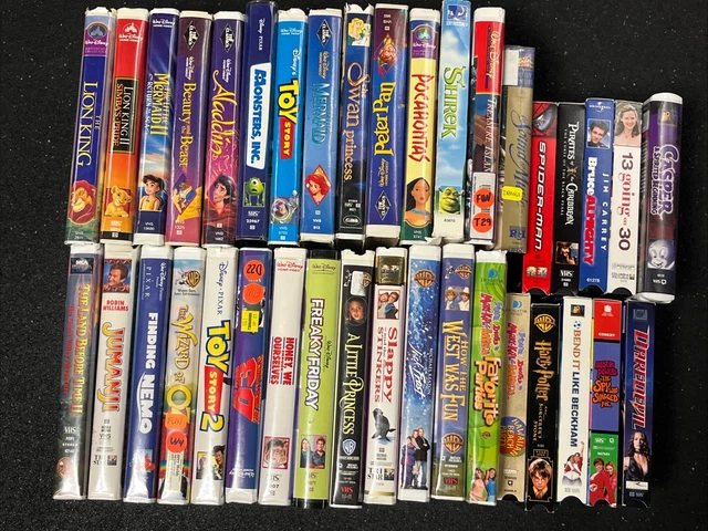 LARGE LOT 36 Disney VHS Movies Classics 90s Warner Bros Clamshell Tapes ...