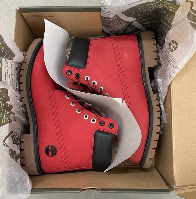 TIMBERLAND RED NUBUCK Premium 6” Waterproof Boots Chicago Bulls Mens ...