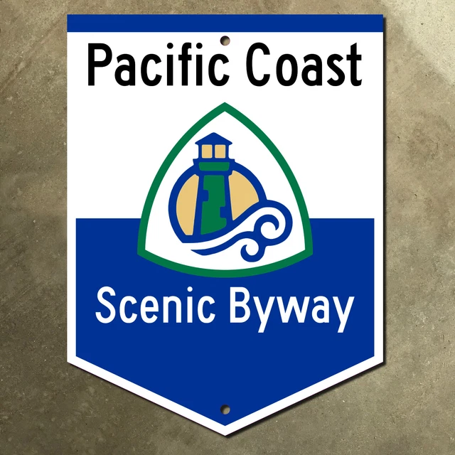 OREGON PACIFIC COAST Scenic Byway US route 101 highway marker road sign ...