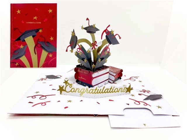 BIGLIETTO AUGURI KIRIGAMI Fatto A Mano Graduation Explosion | Origamo ...