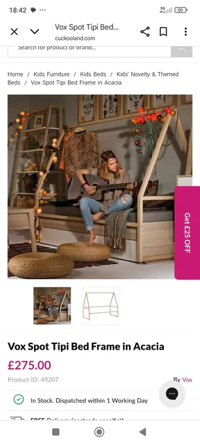 CUCKOOLAND BED WITH Tipi Pull Out Bed £286.68 - PicClick UK