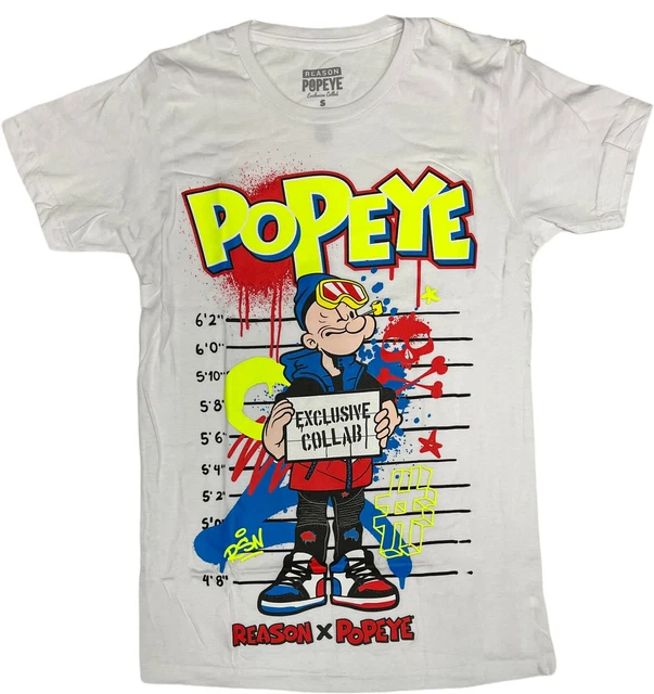 Reason Brand Popeye The Sailor Man Exclusive Collab Men S T Shirt White