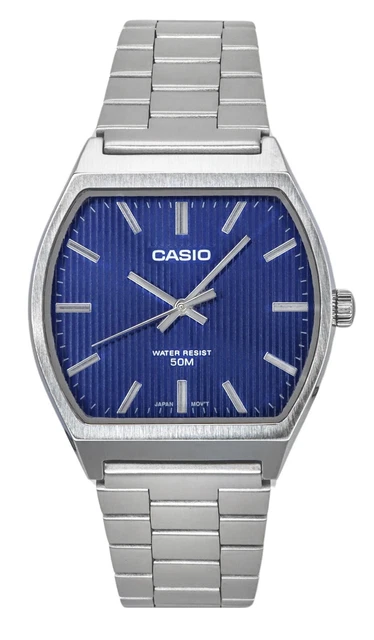 CASIO STANDARD ANALOG Stainless Steel Blue Dial Quartz MTP-B140D-2A ...
