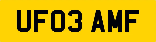 RARE 'FAST' CAR Reg Number Plate Uf03 Amf All Dvla Fees Paid / Am Af ...