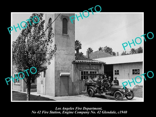 OLD 6X4 LOS ANGELES FIRE DEPARTMENT LAFD No 42 STATION GLENDALE c1940 1 ...