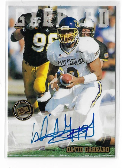 2002 PRESS PASS Football Auto David Garrard AUTOGRAPHE RC Jacksonville ...