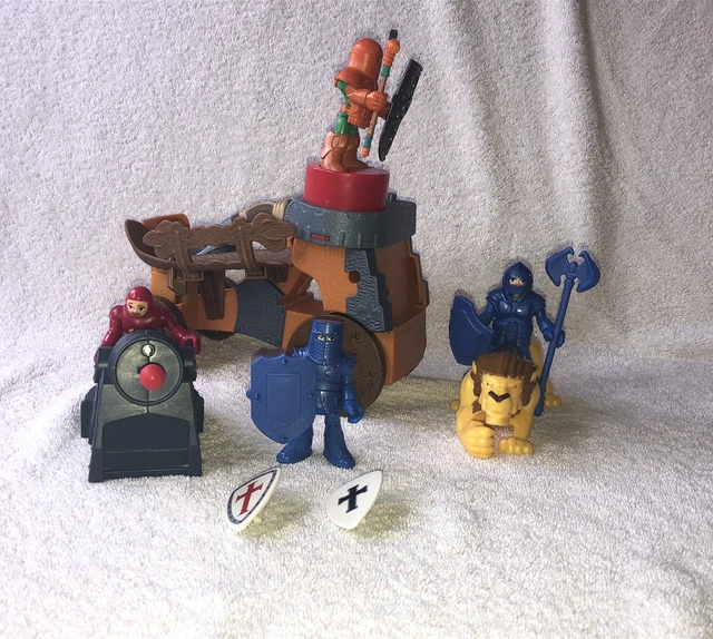 FISHER PRICE IMAGINEXT Lions Den Castle Bundle Knight Figures Catapult ...