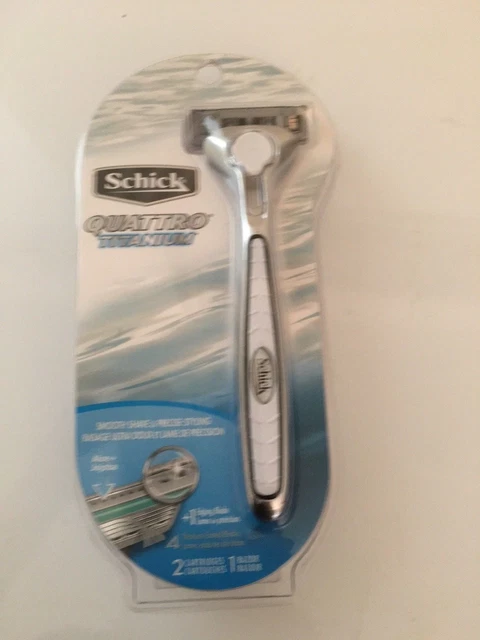 NEW SCHICK QUATTRO Razor & Cartridges, Titanium Coated Blades, 1 Razor ...