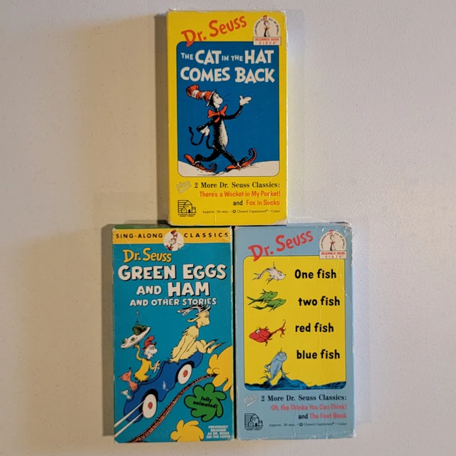 DR. SEUSS VHS Lot Sing-Along Classics ABC Cat In The Hat Green Eggs One ...