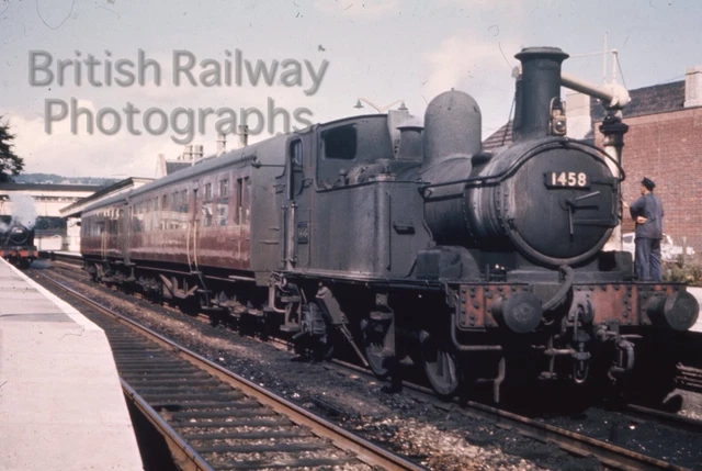 BR BRITISH RAILWAYS Colour Rail 35mm Slide Steam Loco 1458 at Stroud ...