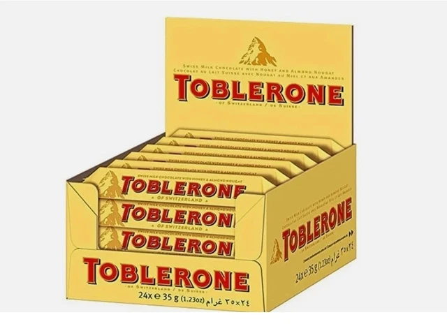 TOBLERONE MILK CHOCOLATE Bars 35g x 24 Swiss Chocolate Bulk Pack Great ...