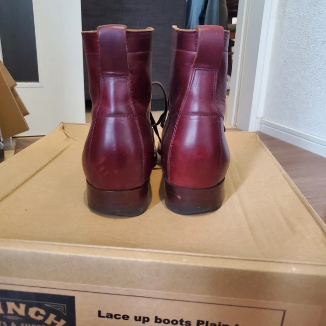 CLINCH LACE UP Boots Plain Toe Burgundy Chromexcel Leather US8 Brass ...