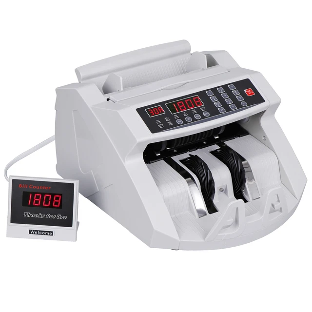 MONEY COUNTER BILL Cash Currency Counting Machine UV MG Counterfeit ...
