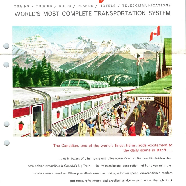 1966 CANADIAN PACIFIC Offer Pamphlet Railroad Streamliner Banff Train ...