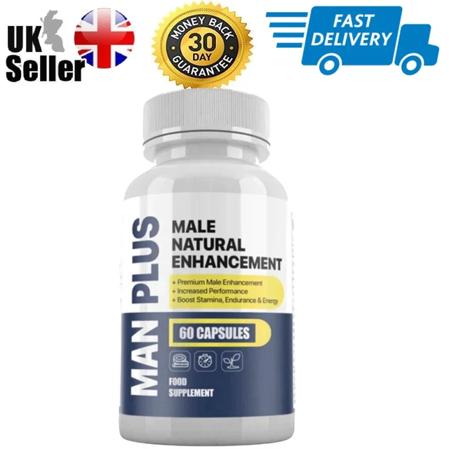MAN PLUS - Male Natural Enhancement - ( 1X60 Capsules) - 1 Month Supply ...