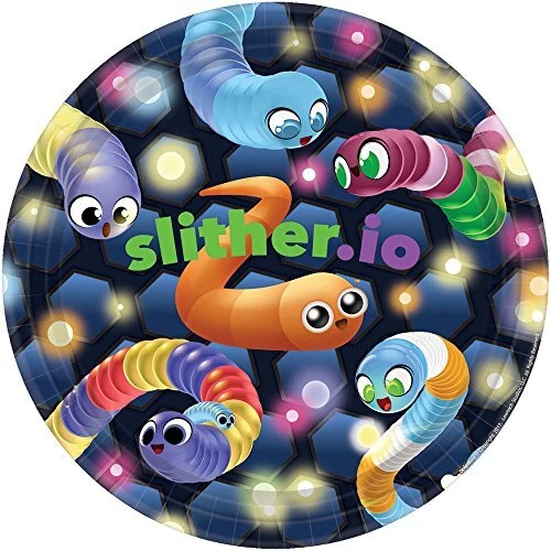 SLITHER.IO SLITHER SNAKE Video Game Kids Birthday Party 9" Paper Dinner ...
