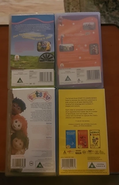 4 KIDS VHS VIDEO Tapes Teletubbies, Tots Tv Big Colour & Letters Early ...