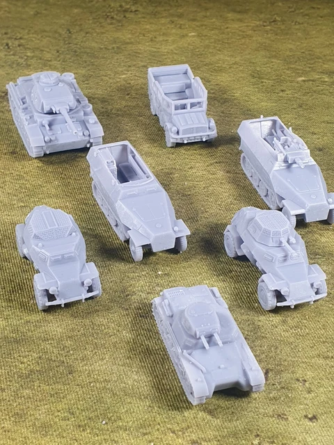 RESIN 3D PRINTED 20mm (1/76) WW2 German tanks and Vehicles for Rapid ...