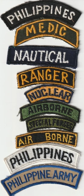 10X PHILIPPINE ARMY special forces airborne ranger medic nuclear tab ...