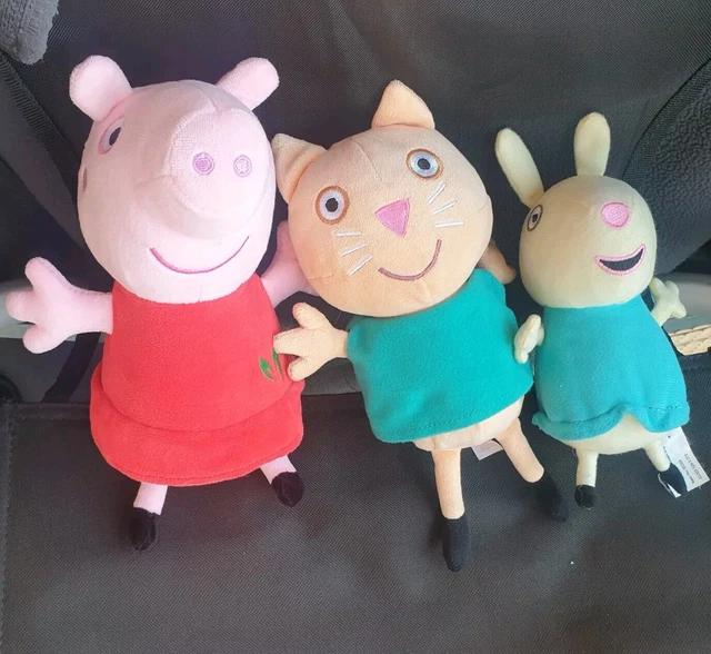 PEPPA PIG PLUSH bundle Peppa,rebecca Squeaky Tum rabbit,candy cat All ...