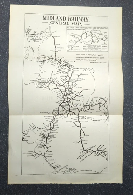 1919 MIDLAND RAILWAY General Map EUR 7,15 - PicClick IT