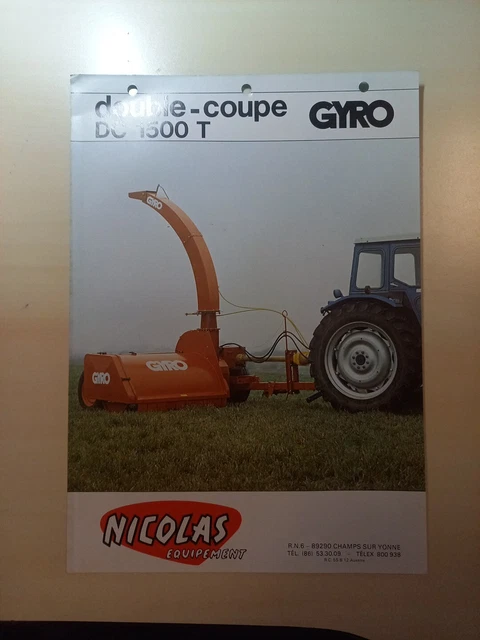 PROSPECTUS BROCHURE TRACTEUR Gyro deutz fahr publicité renault ford case ih EUR 2,99 - PicClick FR