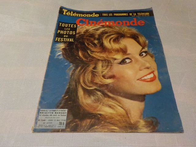 MAGAZINE : BRIGITTE Bardot Télémonde cinémonde 15 mai 1958 EUR 3,00 - PicClick FR