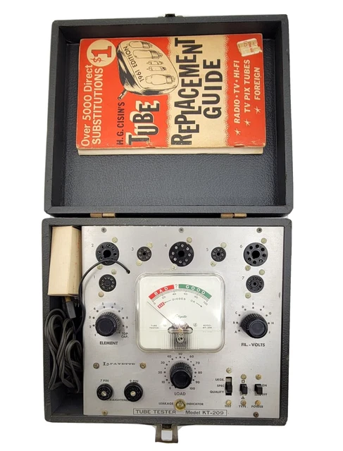 VINTAGE LAFAYETTE TUBE Tester Model KT-209 w/Replacement Guide & Papers ...
