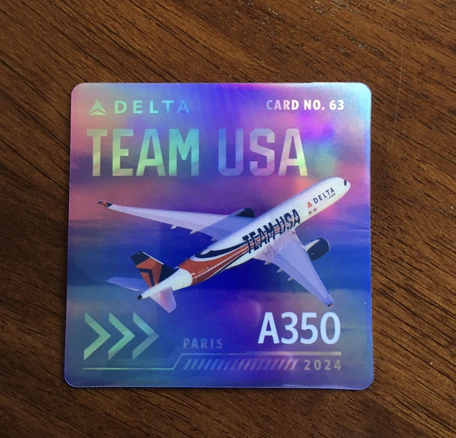 DELTA AIR LINES Paris 2024 Olympic A350H Trading Card #63 Limited ...