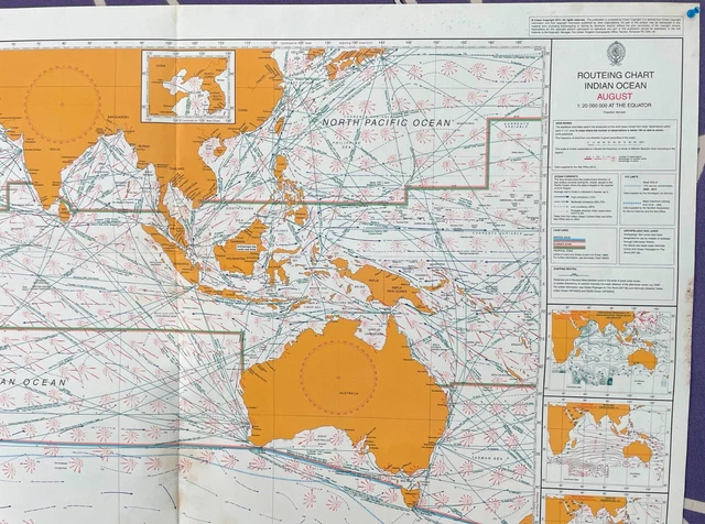 ADMIRALTY AUGUST 5126 (8) ROUTEING CHART INDIAN OCEAN Map Maritime ...